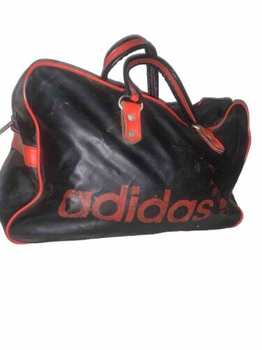 Vintage 70s 80s ADIDAS Trefoil Gym Bag Small Duffle Black Vintage 70s 80s ADIDAS Trefoil Gym Bag Small Duffle Black