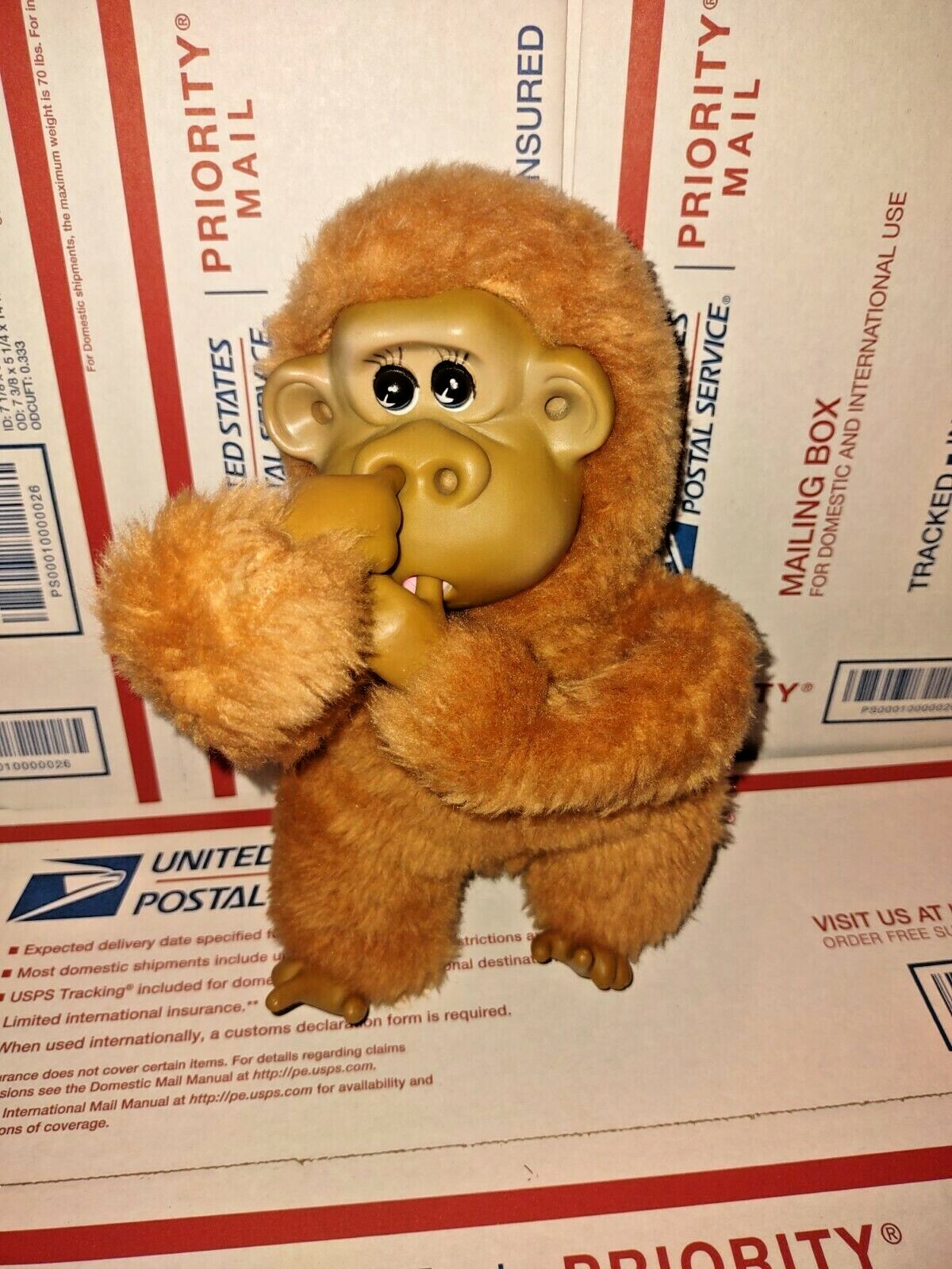 Vintage Russ Berrie Plush Monkey Rutherford III The 3rd 11" sucking ...