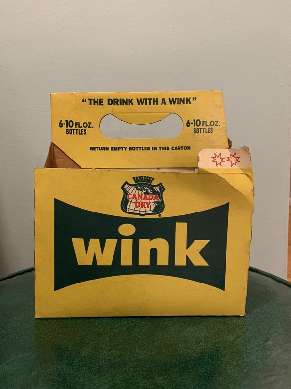 Vintage Cardboard Soda Pop Cola 6 Pack Bottle Carrier Canada Dry Wink