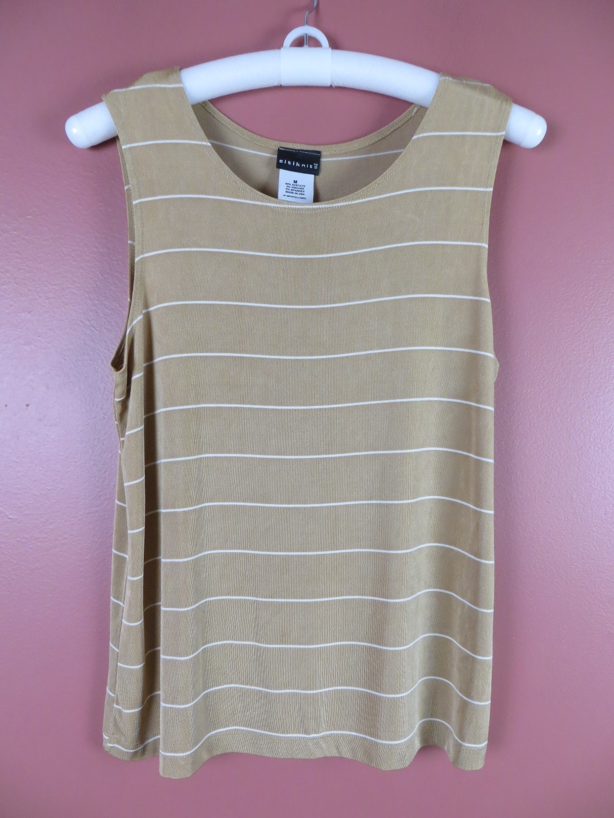 STK1434- NEW CITIKNITS Woman Slinky Travel Knit Tank Gold STK1434- NEW CITIKNITS Woman Slinky Travel Knit Tank Gold