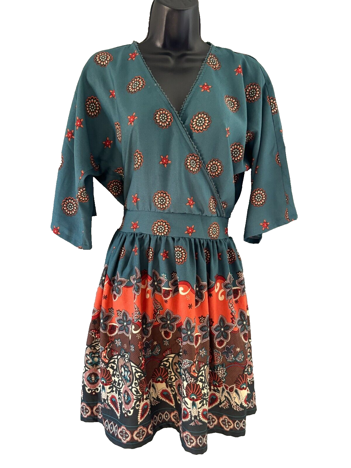 Ava Vera Premium Collections Womens 3/4 Kimono Sleeve Tie Ava Vera Premium Collections Womens 3/4 Kimono Sleeve Tie