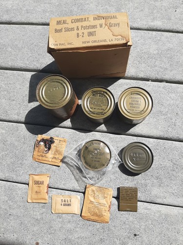 Vietnam War US C Ration B-2 Unit Beef Slices & Potatoes Meal Combat ...