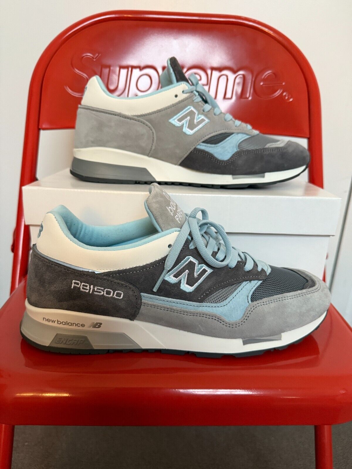 New Balance 1500 Beams x Paperboy Blue Gray Silver MiUK New Balance 1500 Beams x Paperboy Blue Gray Silver MiUK