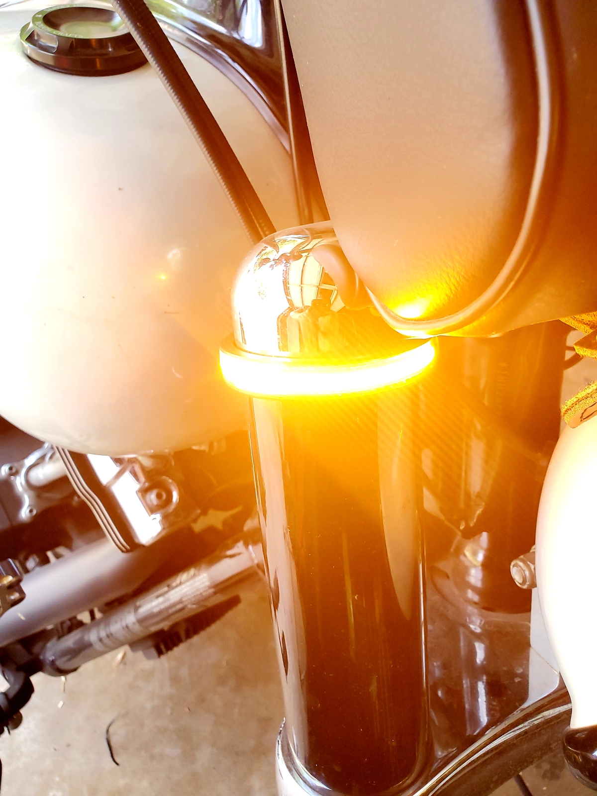 Super Bright Amber LED Fork Turn Signal Lights Strip For Motorcycle ...