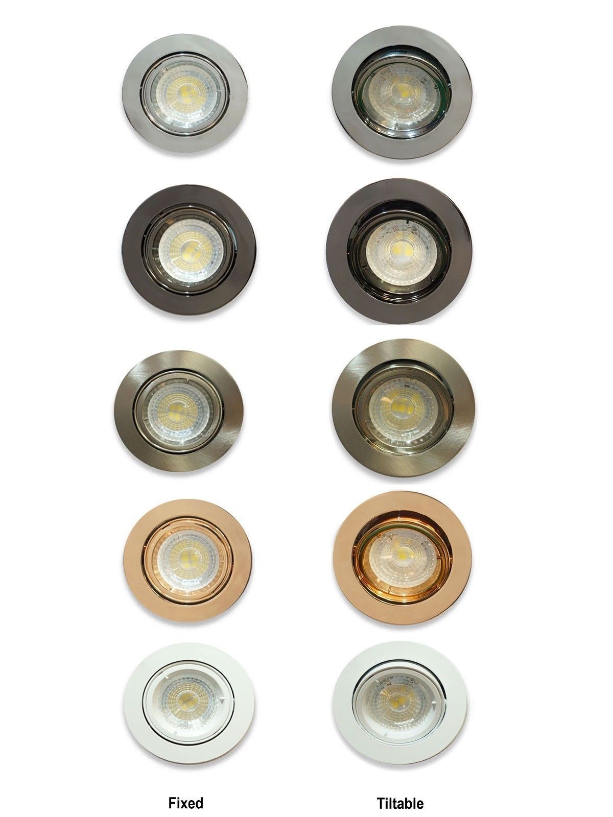 GU10 Ceiling Recessed Downlight Spotlight Fixed / Tilt Twist Lock Light ...
