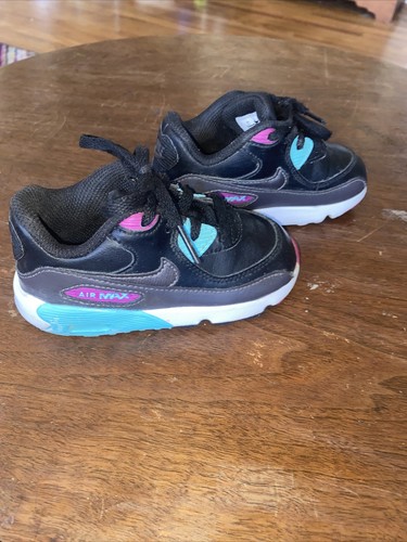 Nike Air Max 90 LTR (TD) Hyper Turquoise /White /Purple Size 7C 833416 ...