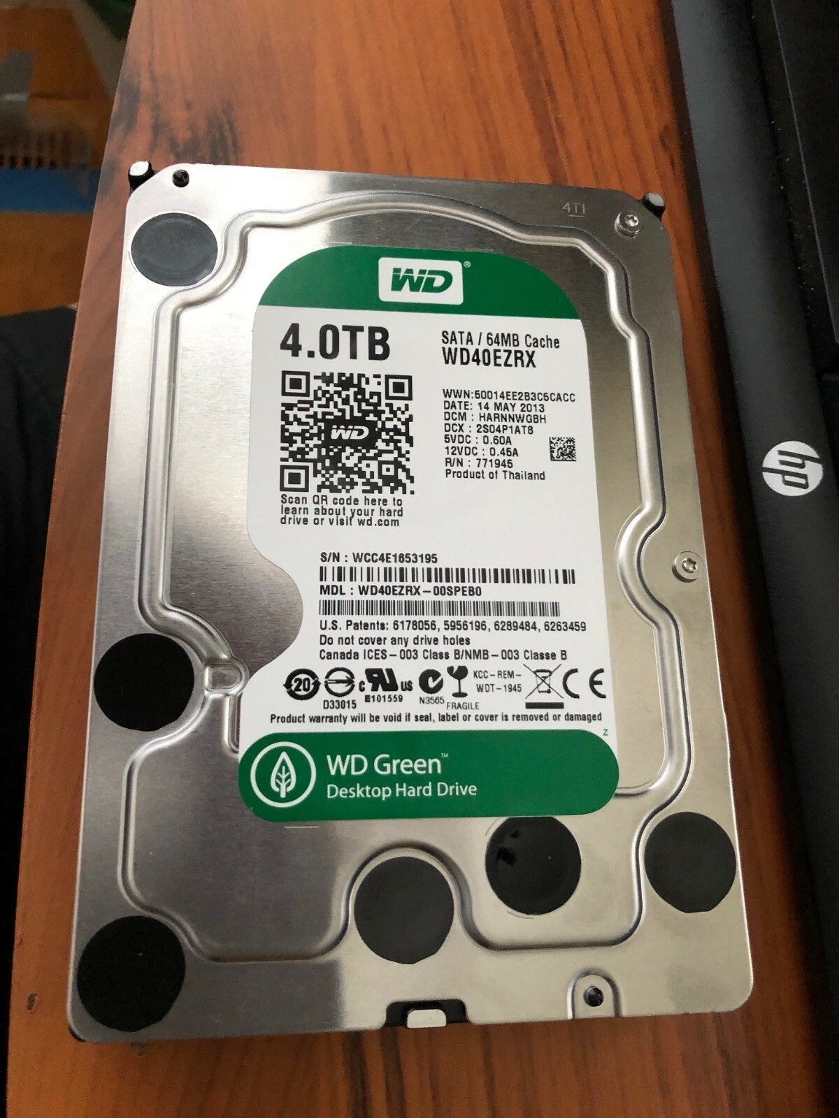 Western Digital Green 4TB,Internal,5400 RPM,3.5 inch (WD40EZRX) Hard ...