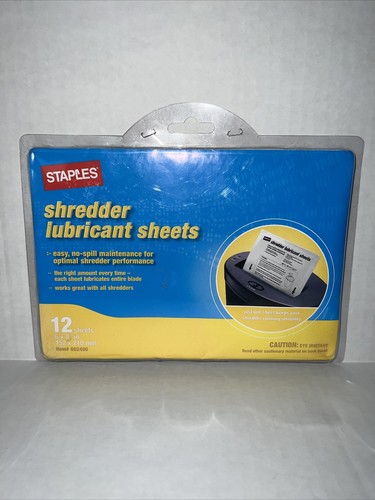 Staples Shredder Lubricant Sheets Only 9 Sheets In