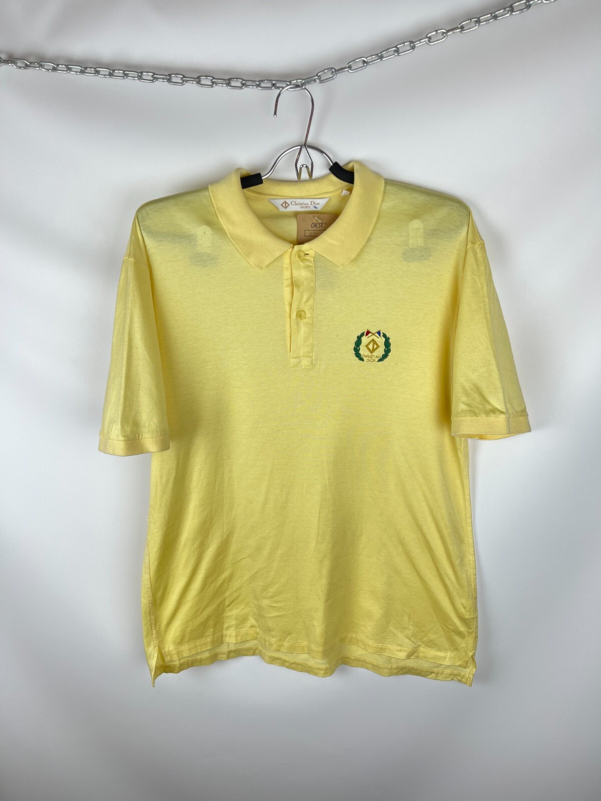 Christian Dior Sport vintage embroidered logo yellow polo | eBay Christian Dior Sport vintage embroidered logo yellow polo | eBay