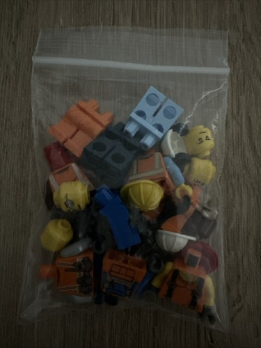 5 NEW LEGO RANDOM CONSTRUCTION WORKER +Mystery Tool MINIFIG LOT city ...