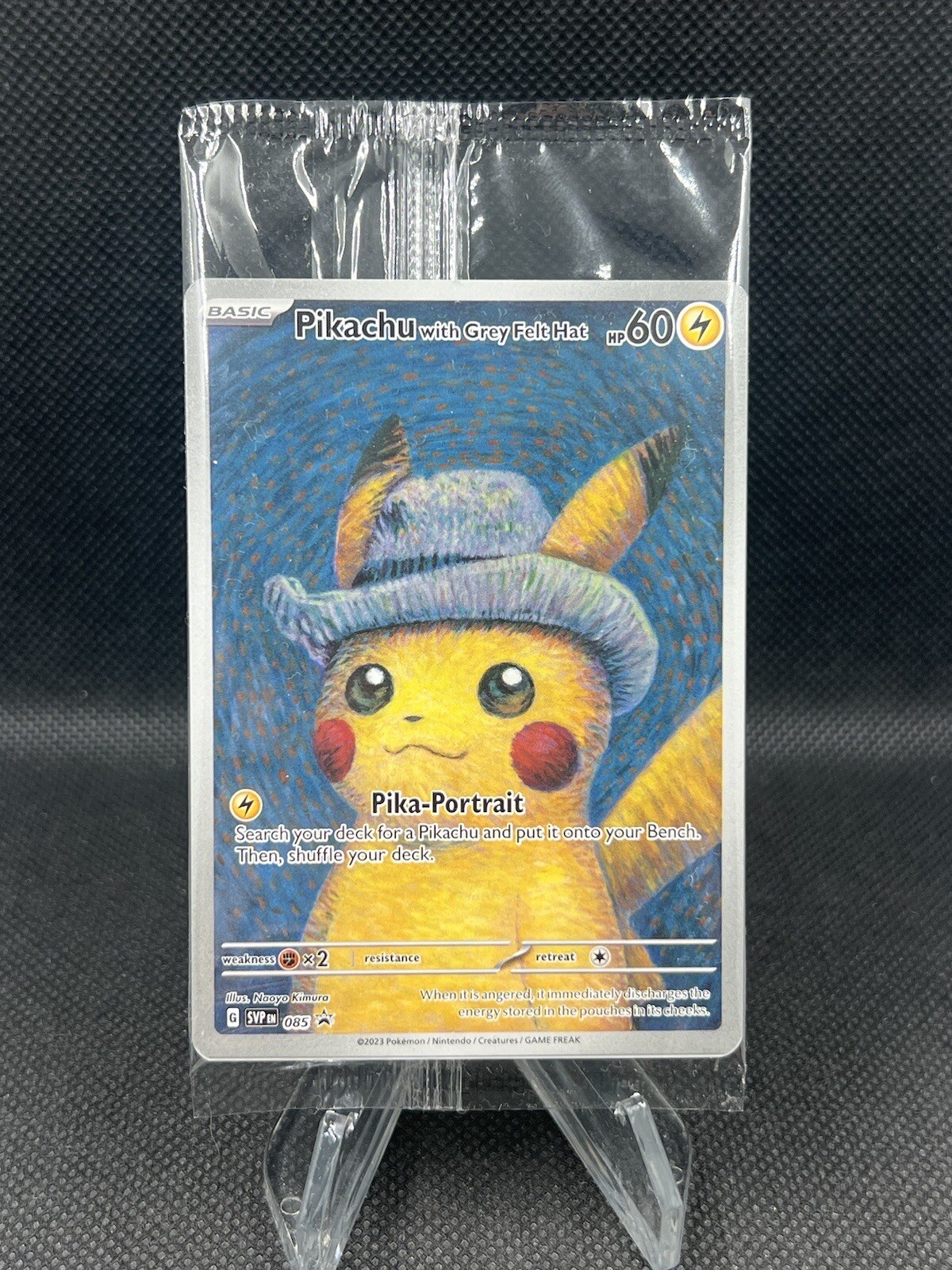 Pikachu with Grey Felt Hat Promo Card 085 Pokémon x Van Gogh Museum ...