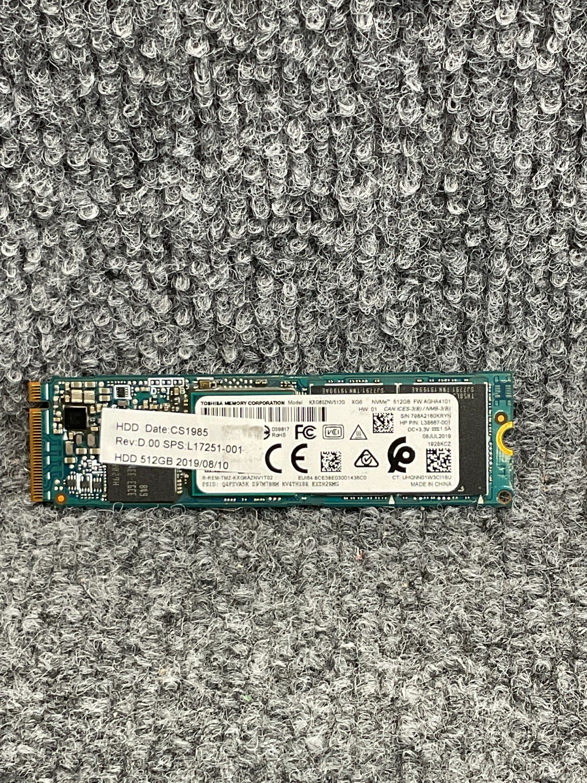 Toshiba KXG60ZNV512G Blue Generation 3 XG6 512GB HDD NVMe Internal Hard ...