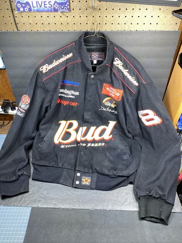 JH Design NASCAR Jacket Black Budweiser Bud Dale Earnhardt 8 JH Design NASCAR Jacket Black Budweiser Bud Dale Earnhardt 8