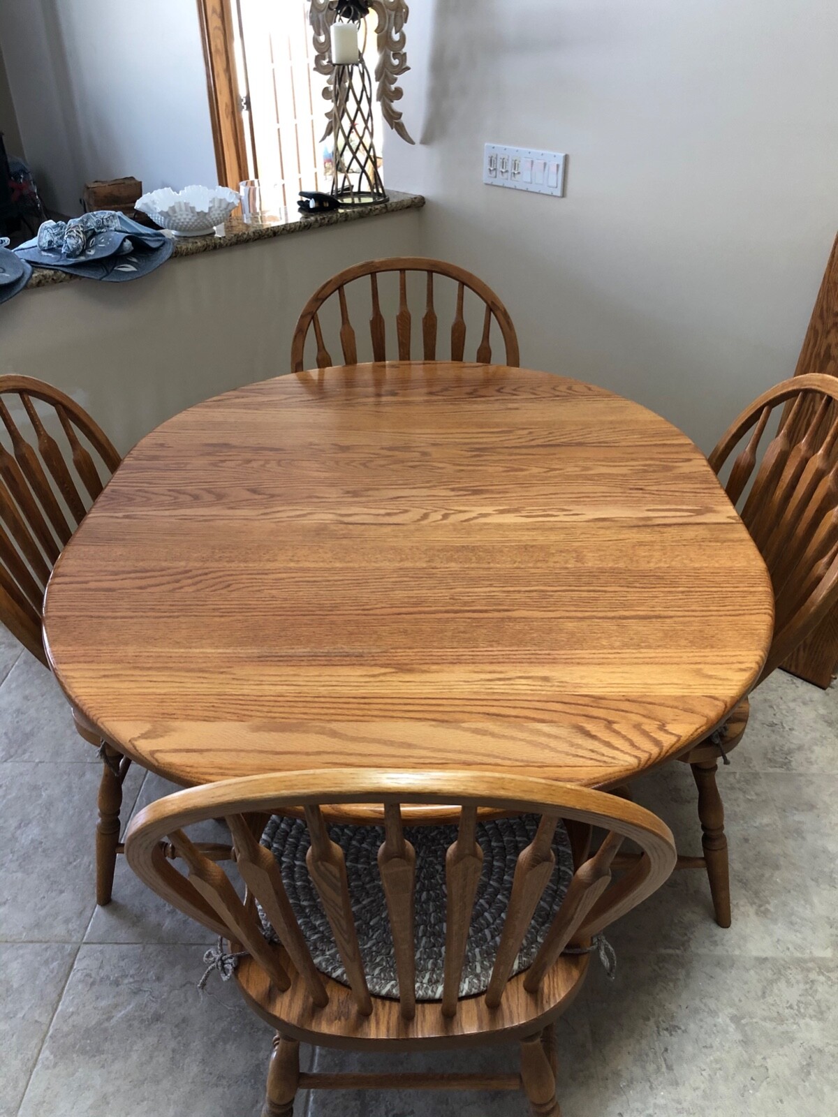 Vintage oak table & stools store