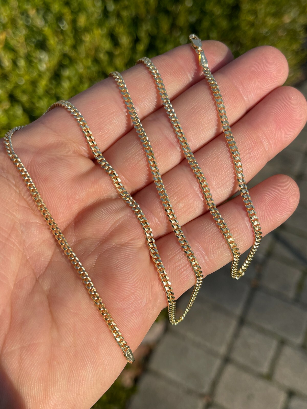 Solid 14k Gold Miami Cuban Link Chain 3mm Necklace Great For Mens Pendant 18-30" | eBay