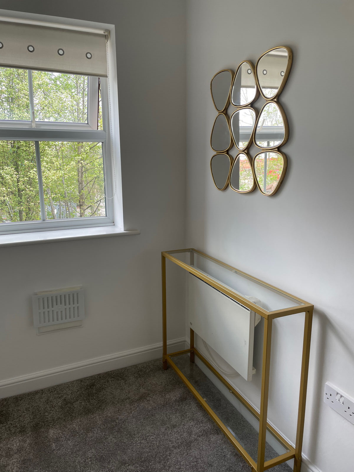 HOOBRO Gold Console Table Sofa Table Hallway Table 100 cm Modern ...