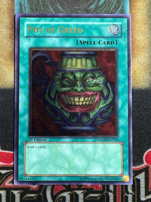 Yugioh Pot of Greed DPKB-EN029 Ultimate Rare 1ST EDITION MISCUT ERROR ...
