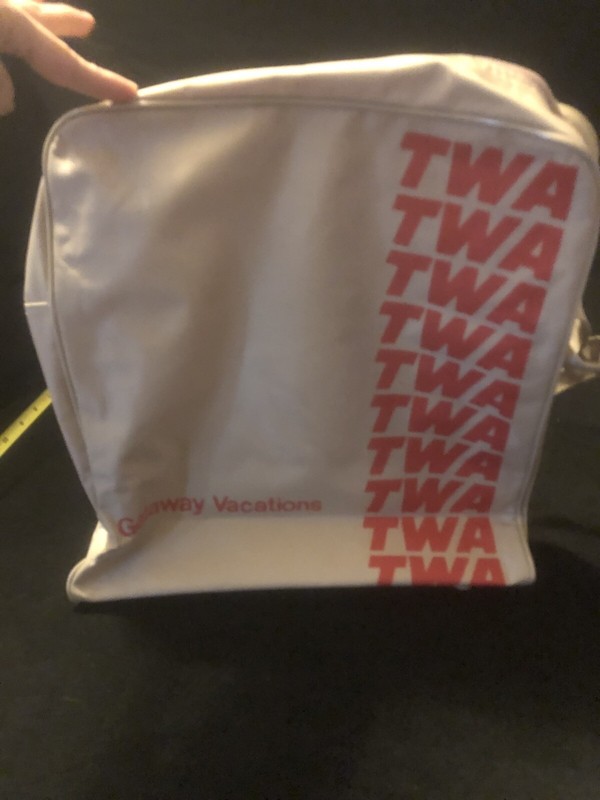 Vintage TWA Trans World Airlines Passenger Travel Bag Getaway Vacations ...