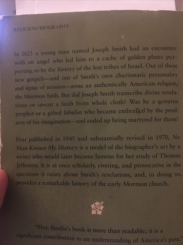 No Man Knows My History: The Life of Joseph Smith - Paperback - GOOD ...