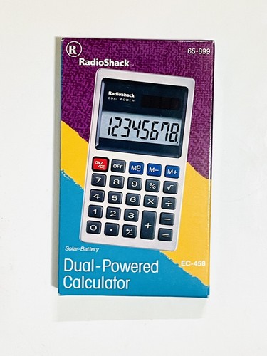 Radio Shack Dual-Powered Calculator 65-899 Vintage