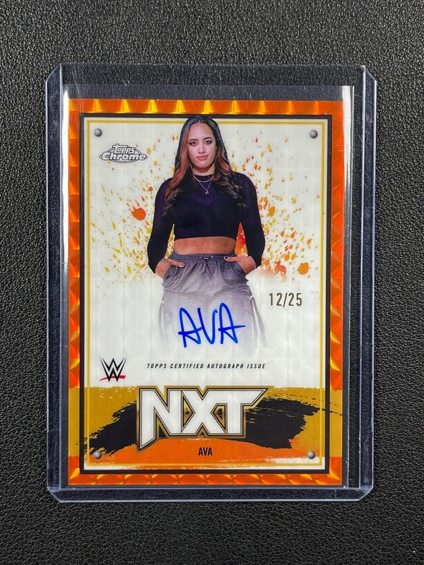 AVA 2025 TOPPS CHROME WWE NXT ORANGE GEO REFRACTOR AUTOGRAPH AUTO 12/25 ...