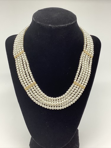 Vintage Camrose & Kross Jacqueline Kennedy 5 Strand Faux Vintage Camrose & Kross Jacqueline Kennedy 5 Strand Faux