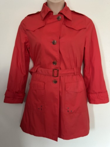Frank Eden vintage Waterproof Tailored coat Rain Mac Size 8 Trench Red ...