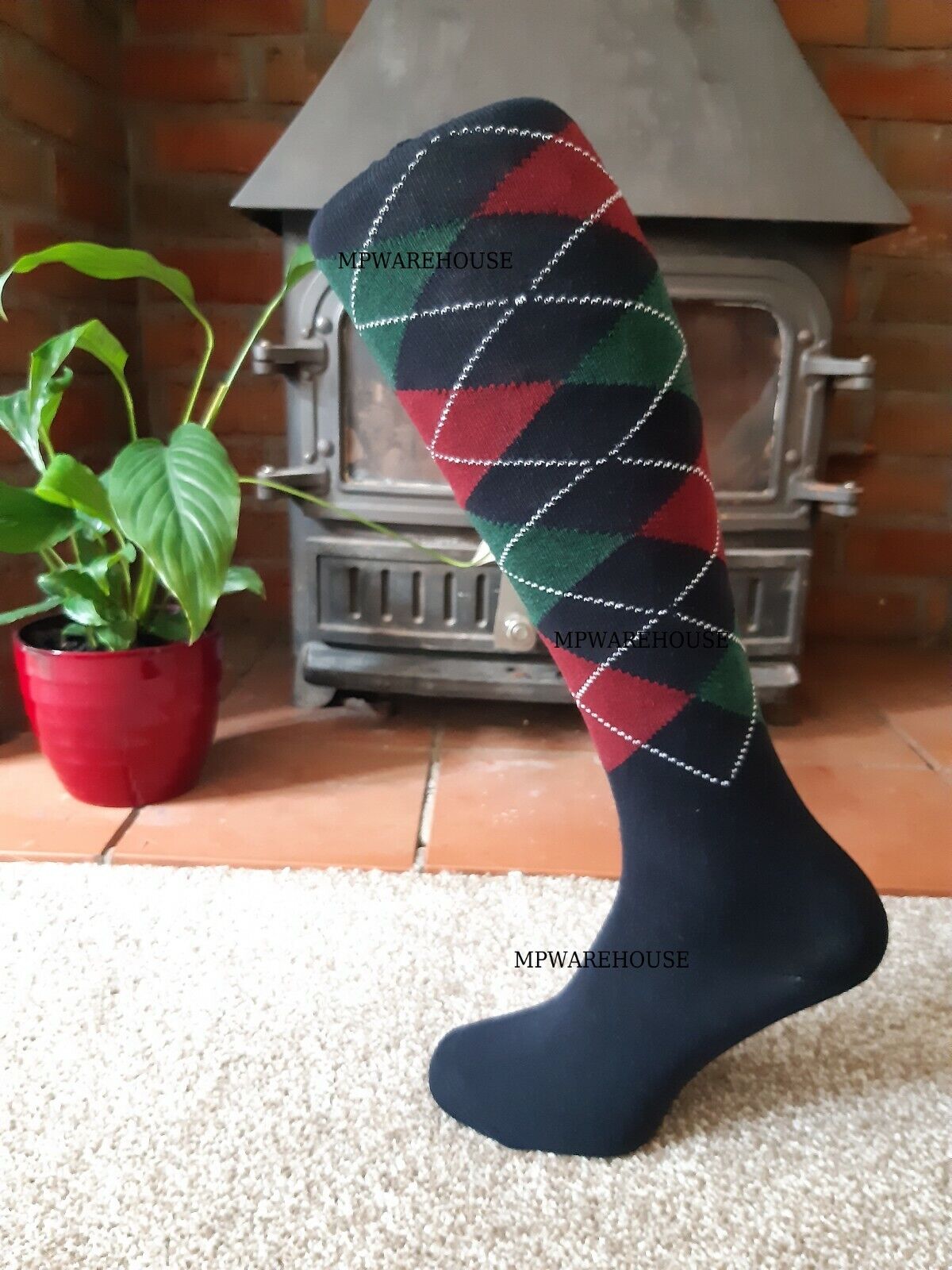 MENS GOLF SOCKS GOLFING ARGYLE DIAMOND LONG HALF HOSE KNEE HIGH GOLF SOCKS