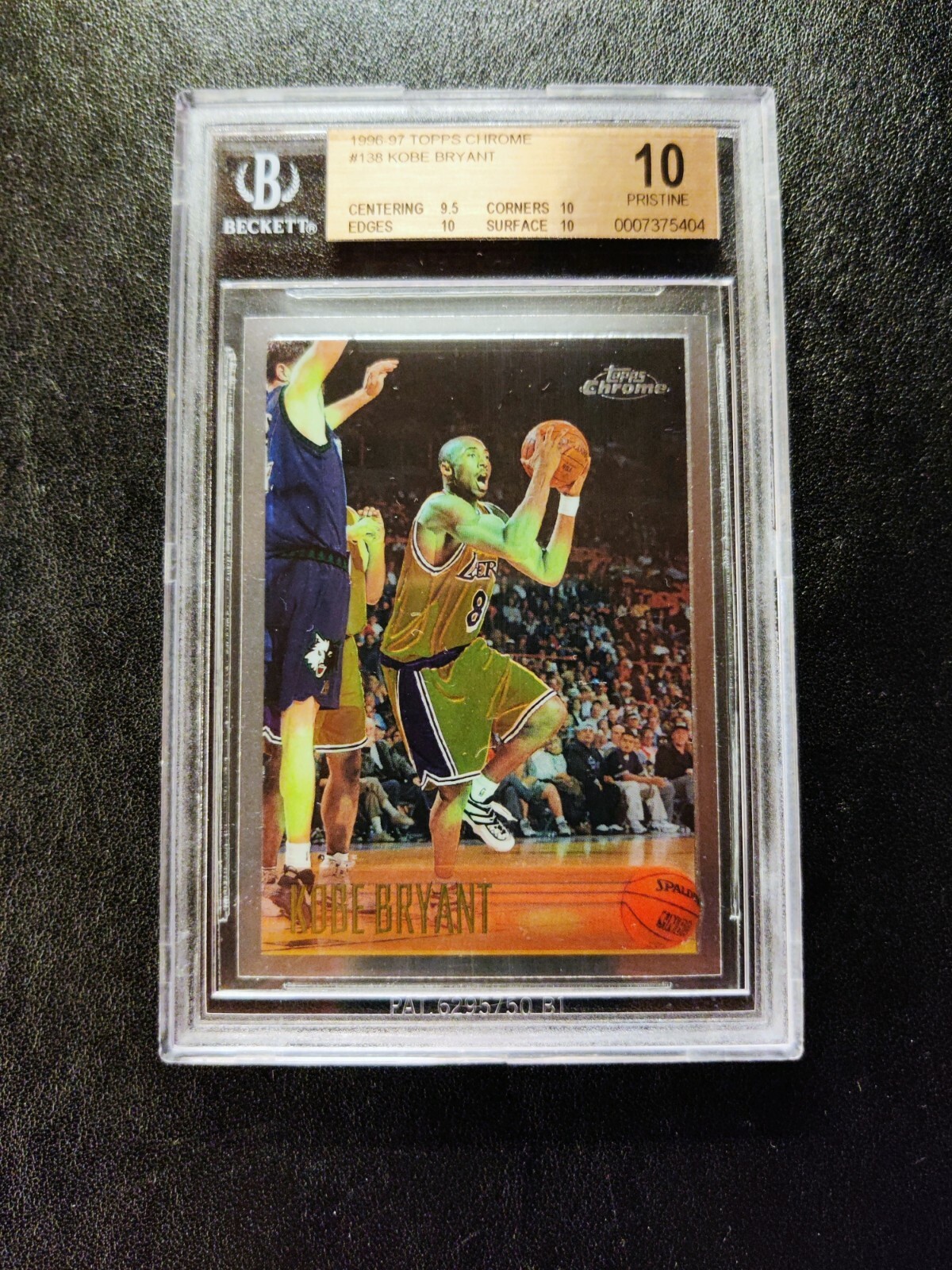 1996-97 Topps Chrome #138 Kobe Bryant Rookie RC BGS 10 1996-97 Topps Chrome #138 Kobe Bryant Rookie RC BGS 10