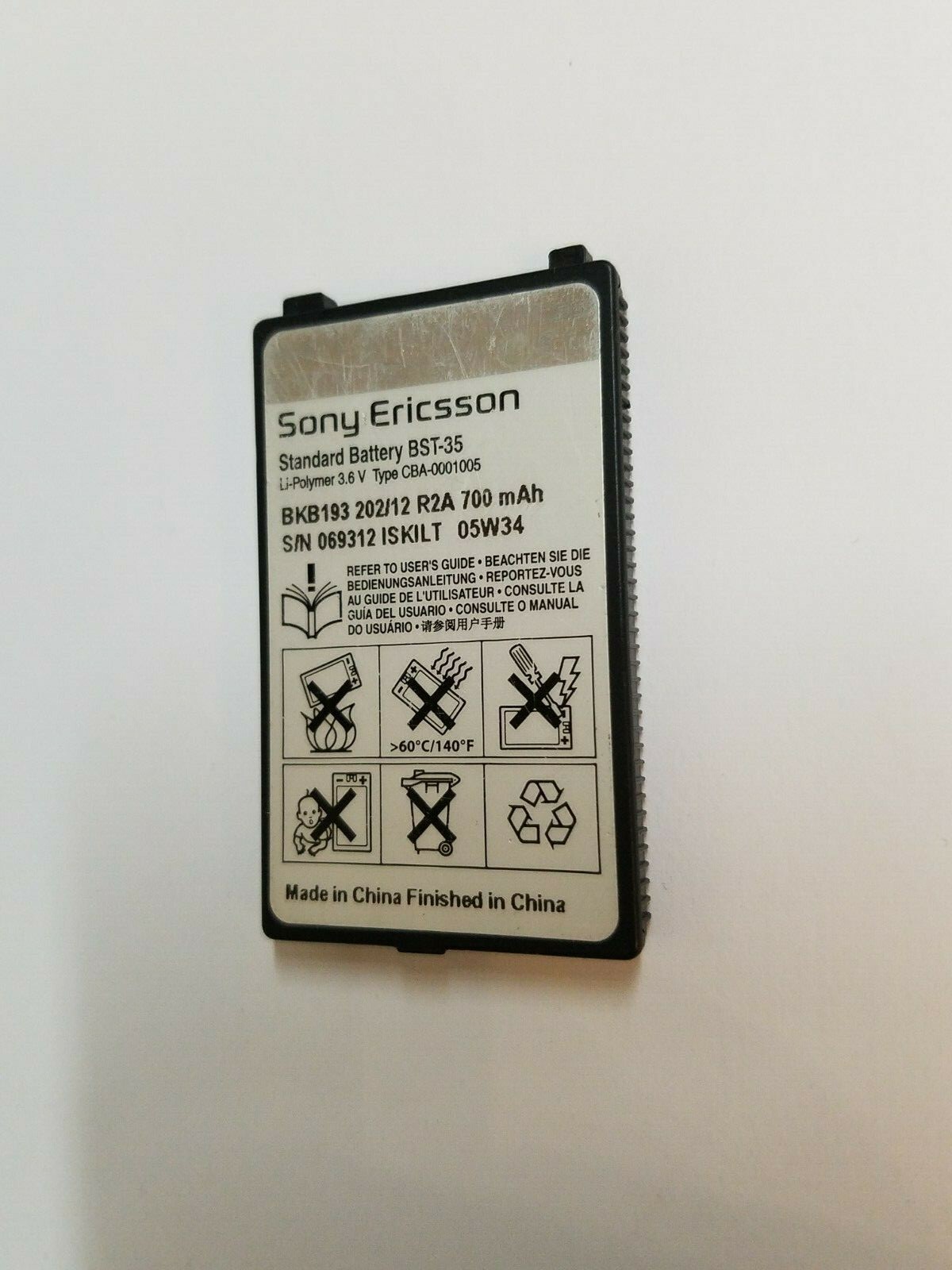 BST-35 Sony Ericsson Battery For K700i T226 T230 T237 Z200 BST-35 Sony Ericsson Battery For K700i T226 T230 T237 Z200