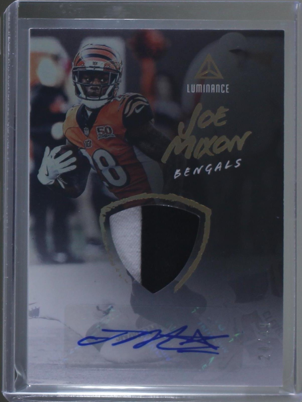 2018 Panini Luminance - Autograph Jerseys Gold Prime #AJ-JM Joe Mixon ...