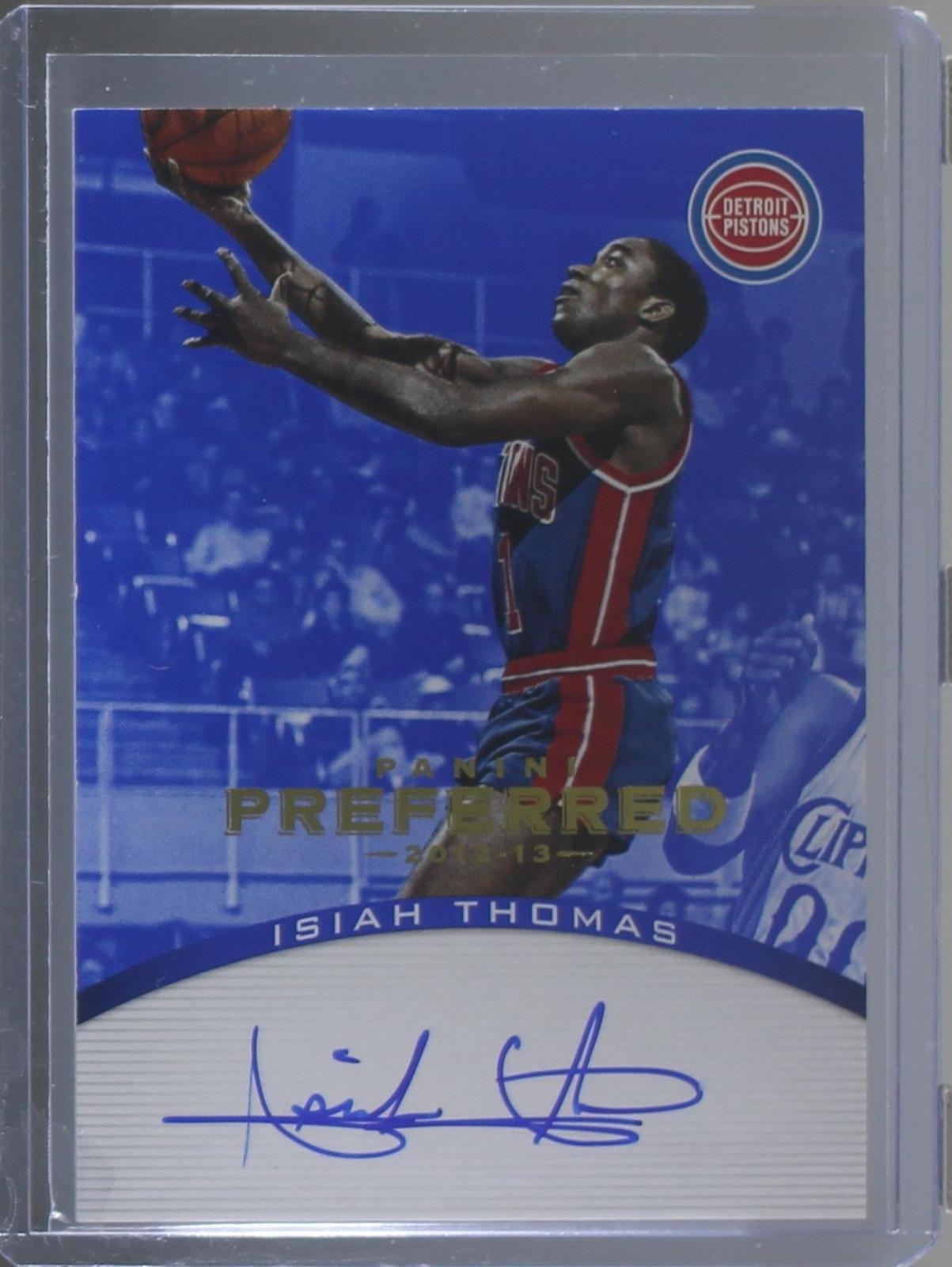 2012-13 Panini Preferred - Panini Signatures Blue #153 Isiah Thomas /20 ...
