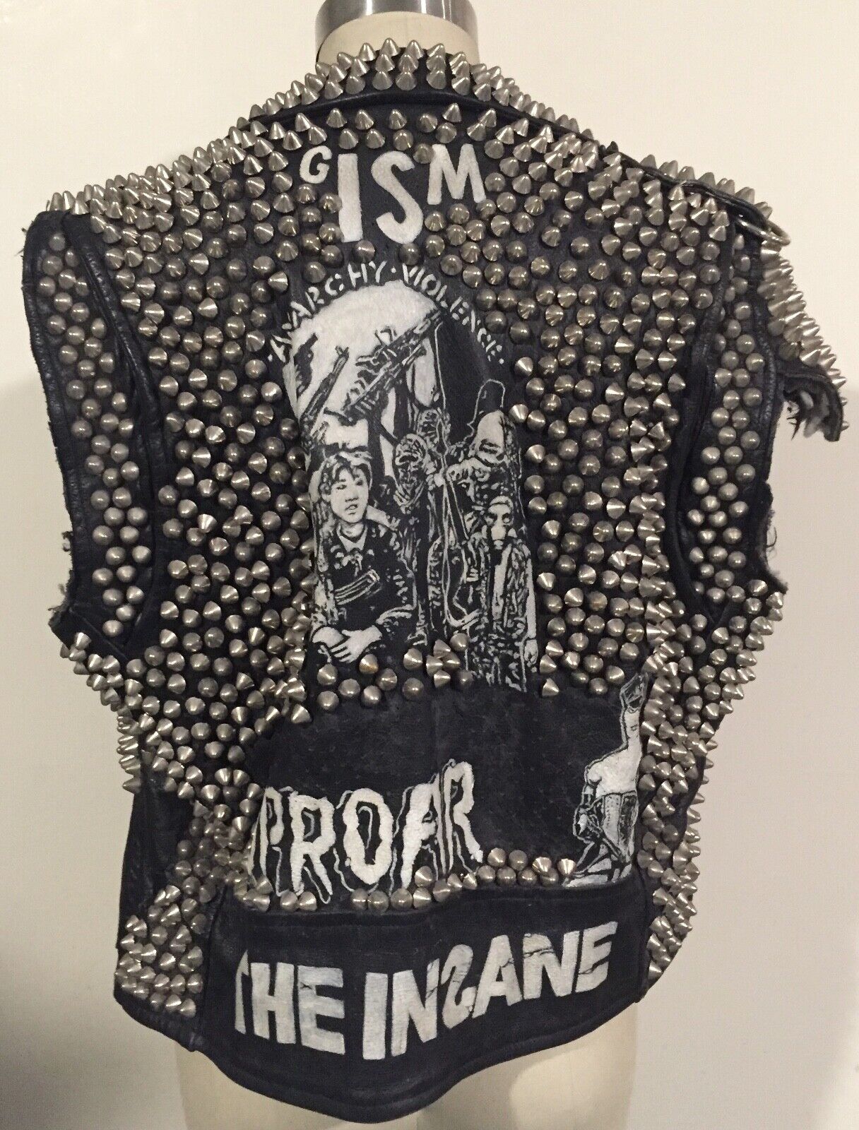 1990s 77 Studded Punk Rock Vest UK82 GisM Uproar Broken 1990s 77 Studded Punk Rock Vest UK82 GisM Uproar Broken