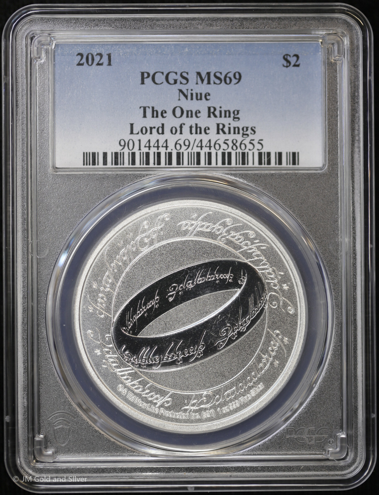 2021 $2 Niue 1 oz .999 Silver The One Ring-Lord of the Rings 2021 $2 Niue 1 oz .999 Silver The One Ring-Lord of the Rings