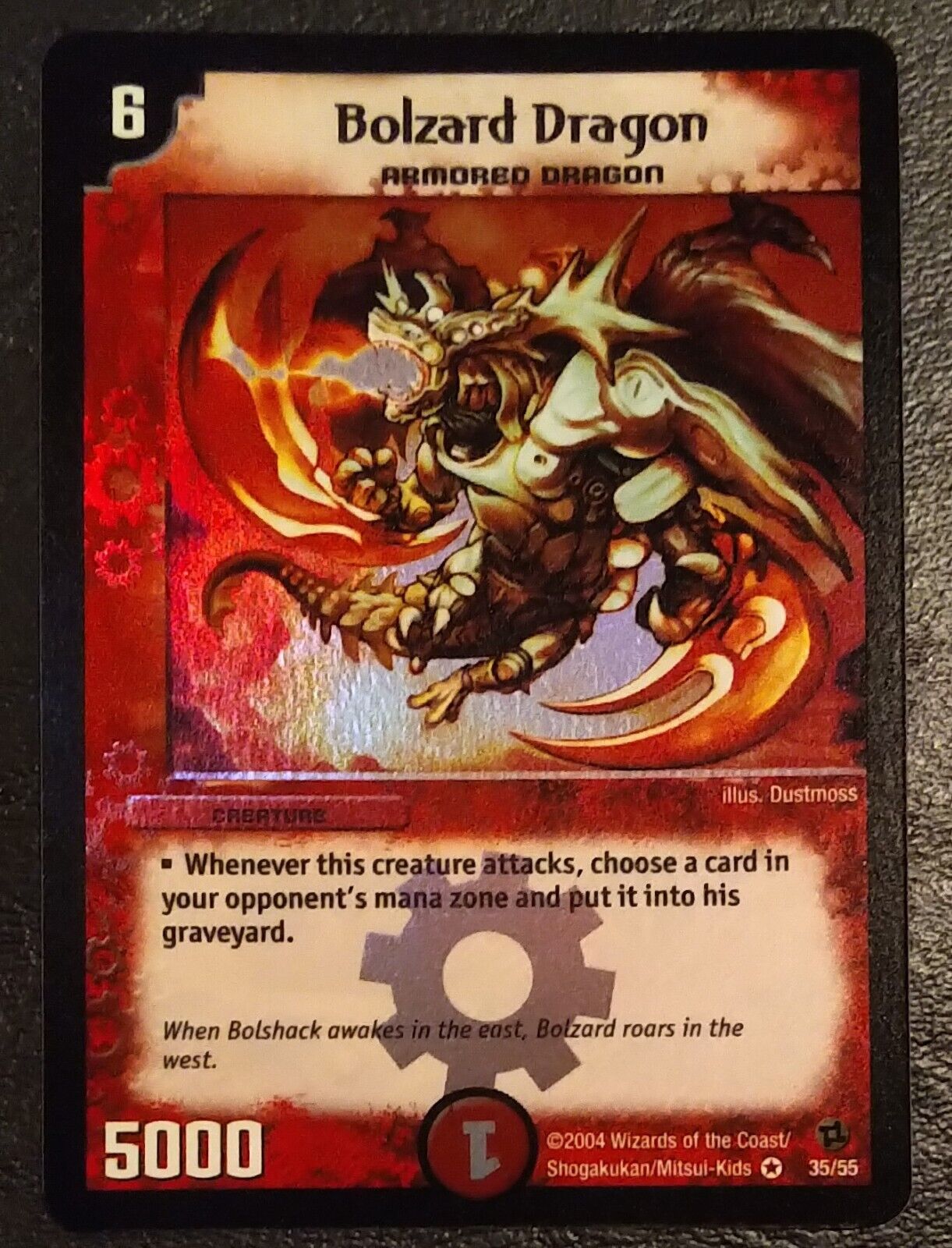 BOLZARD DRAGON, FOIL HOLO, 35/55, DUEL MASTERS, NEVER PLAYED BOLZARD DRAGON, FOIL HOLO, 35/55, DUEL MASTERS, NEVER PLAYED