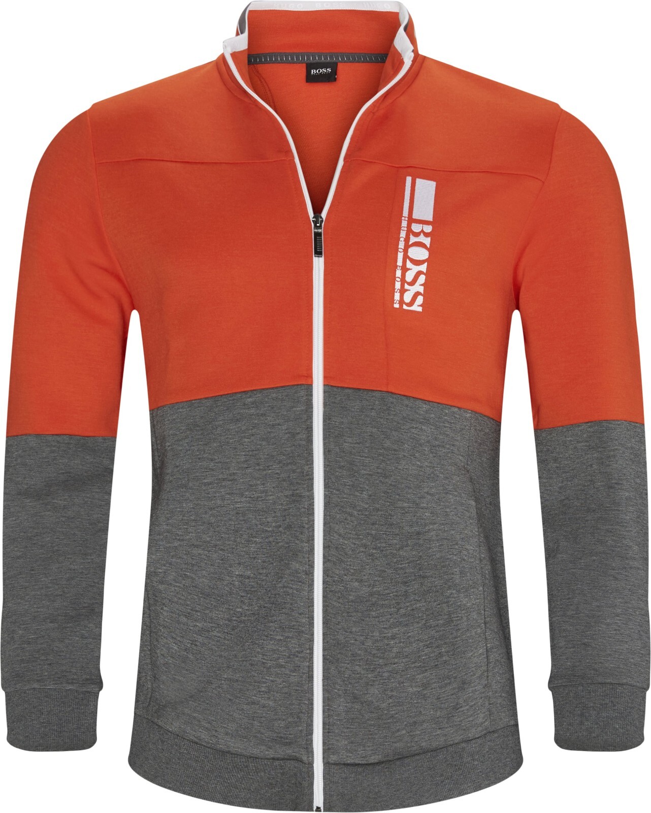 New HUGO BOSS mens orange grey tracksuit zip up sports New HUGO BOSS mens orange grey tracksuit zip up sports
