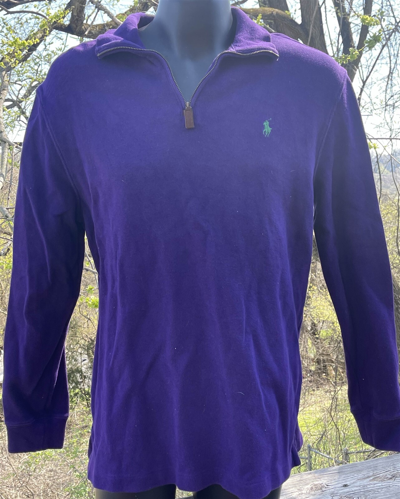 Polo Ralph Lauren Polo Purple Quarter-Zip Pullover w/Green Polo Ralph Lauren Polo Purple Quarter-Zip Pullover w/Green