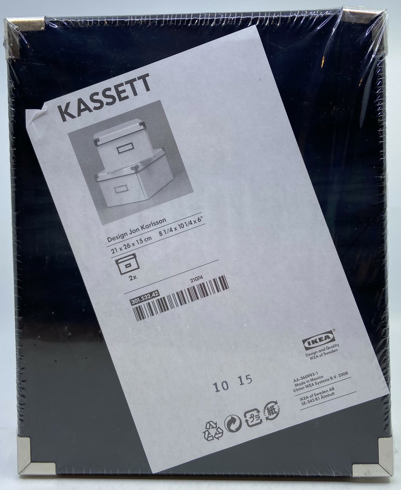 IKEA KASSETT Storage Boxes & Lids Medium Black 8-1/4" X 10-1/4" X 6" 2PK NIPのeBay公認海外通販｜セカイモン