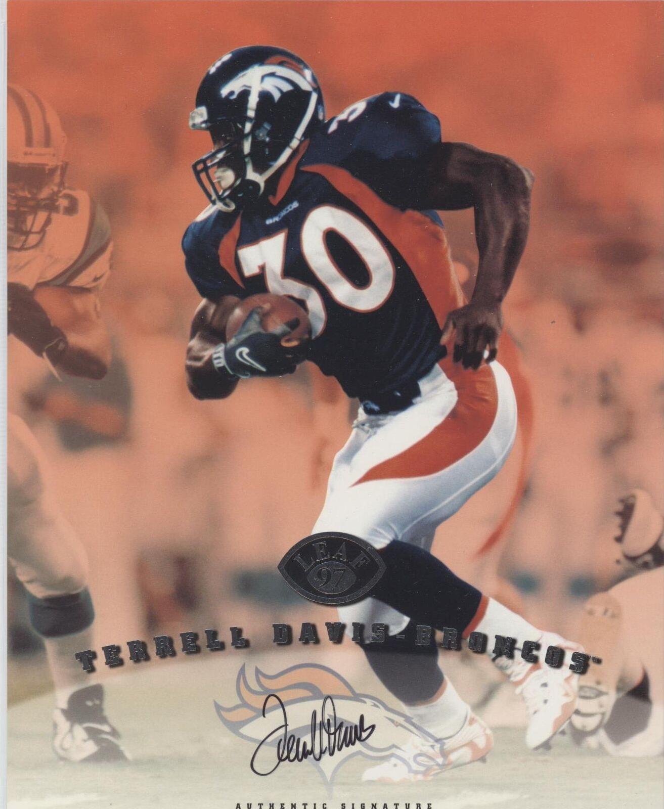 1997 Leaf Signature - 8x10 Jumbo Terrell Davis Authentic Signatures (AU ...