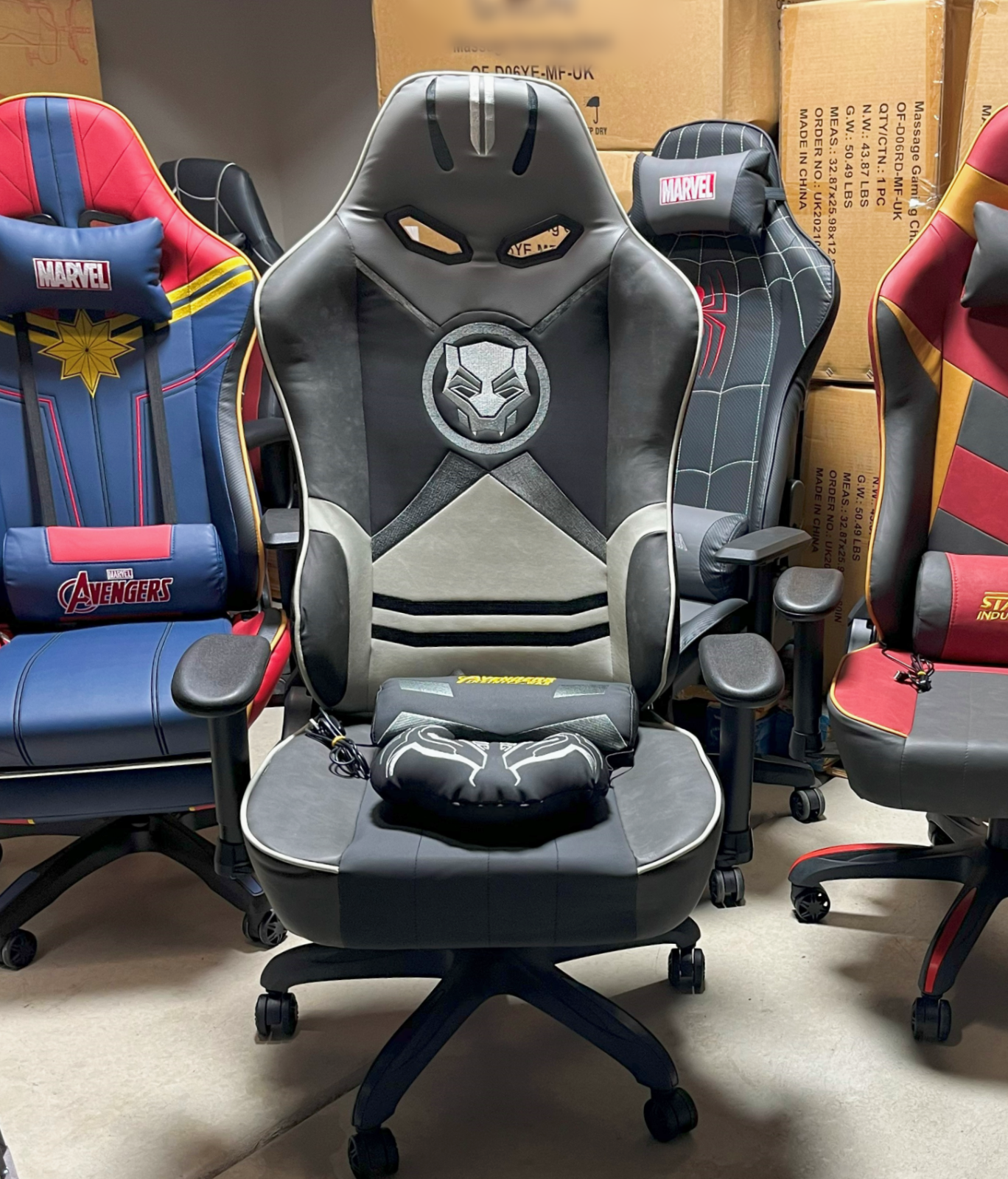 Black Panther Gaming Chair With Massage Wide Seat eBay