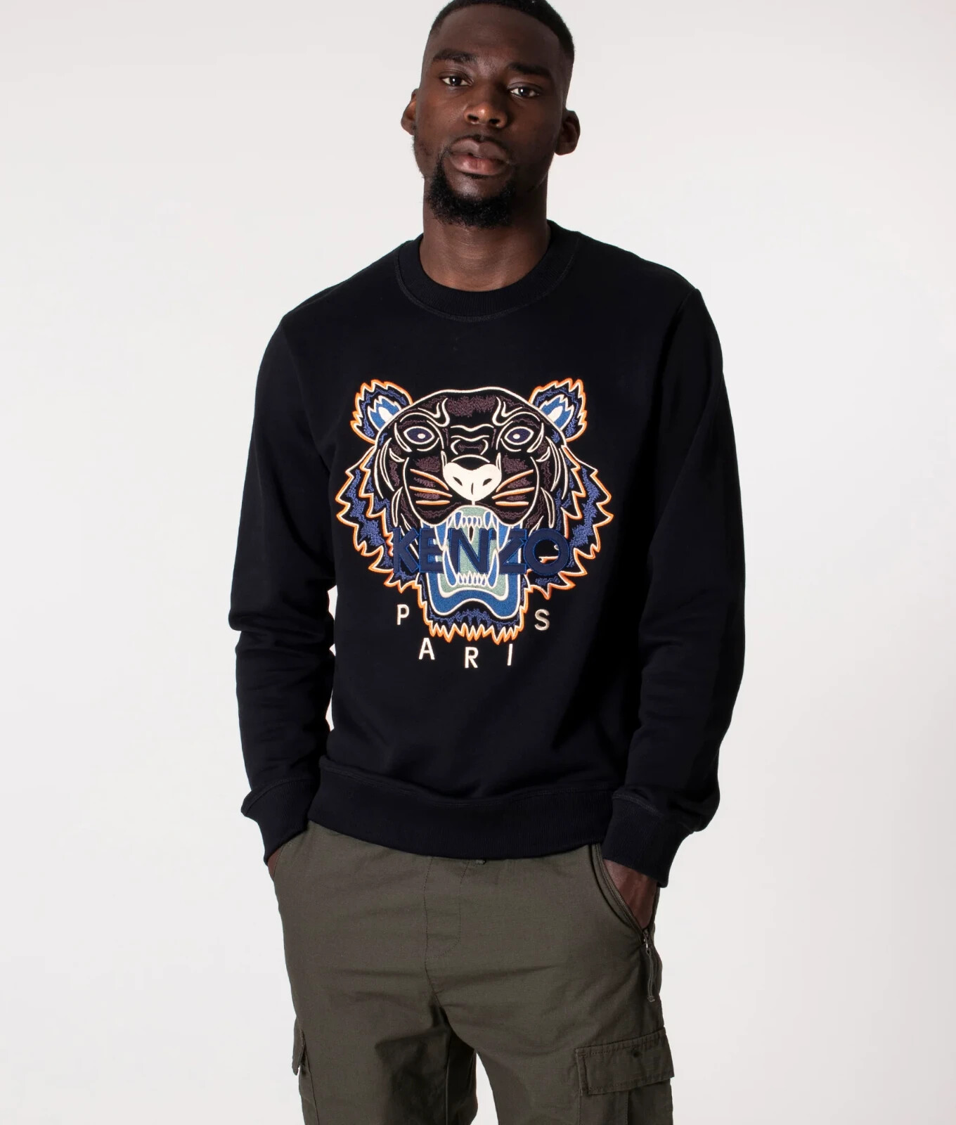 Kenzo L5813 Mens Black Tiger Print Original Sweatshirt Size Kenzo L5813 Mens Black Tiger Print Original Sweatshirt Size
