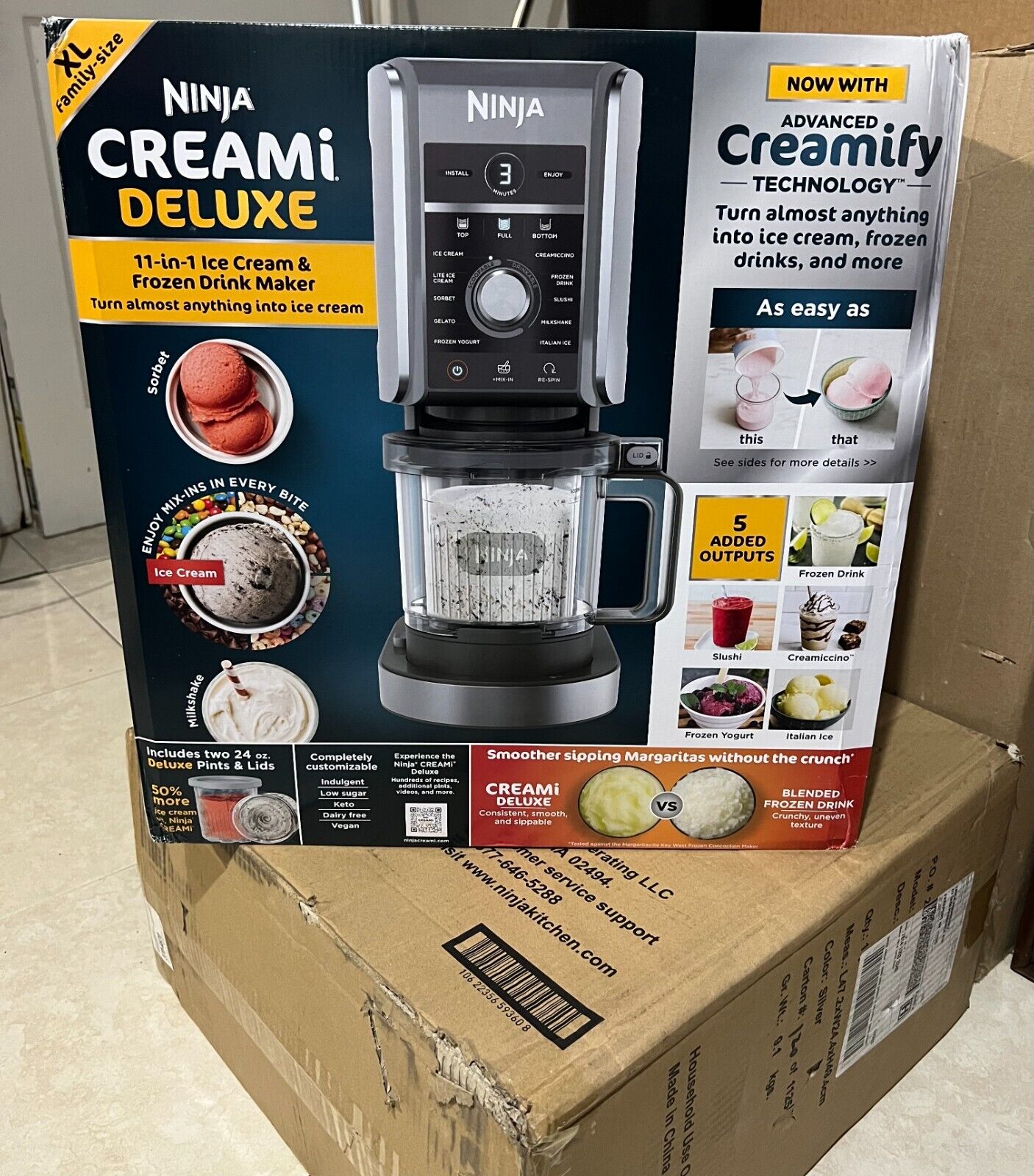New 11-1 Ninja CREAMi Deluxe Ice Cream and Frozen Treat New 11-1 Ninja CREAMi Deluxe Ice Cream and Frozen Treat