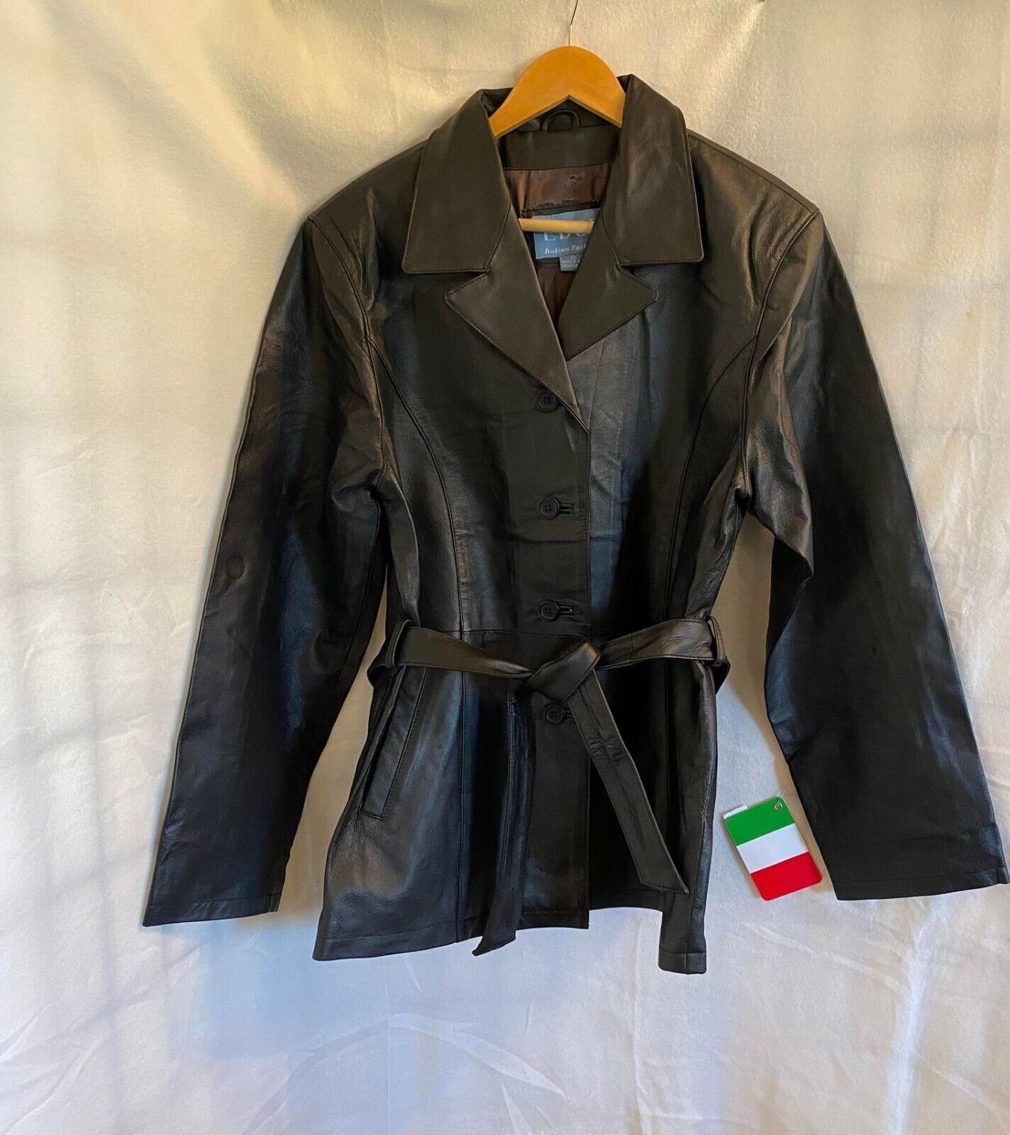 NWT Edge Italian Fashions Women's Black Leather Jacket with NWT Edge Italian Fashions Women's Black Leather Jacket with