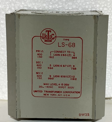 UTC LS-68 Transformer Matching Split Transformer 600/150 to 600/150 OhmのeBay公認海外通販｜セカイモン