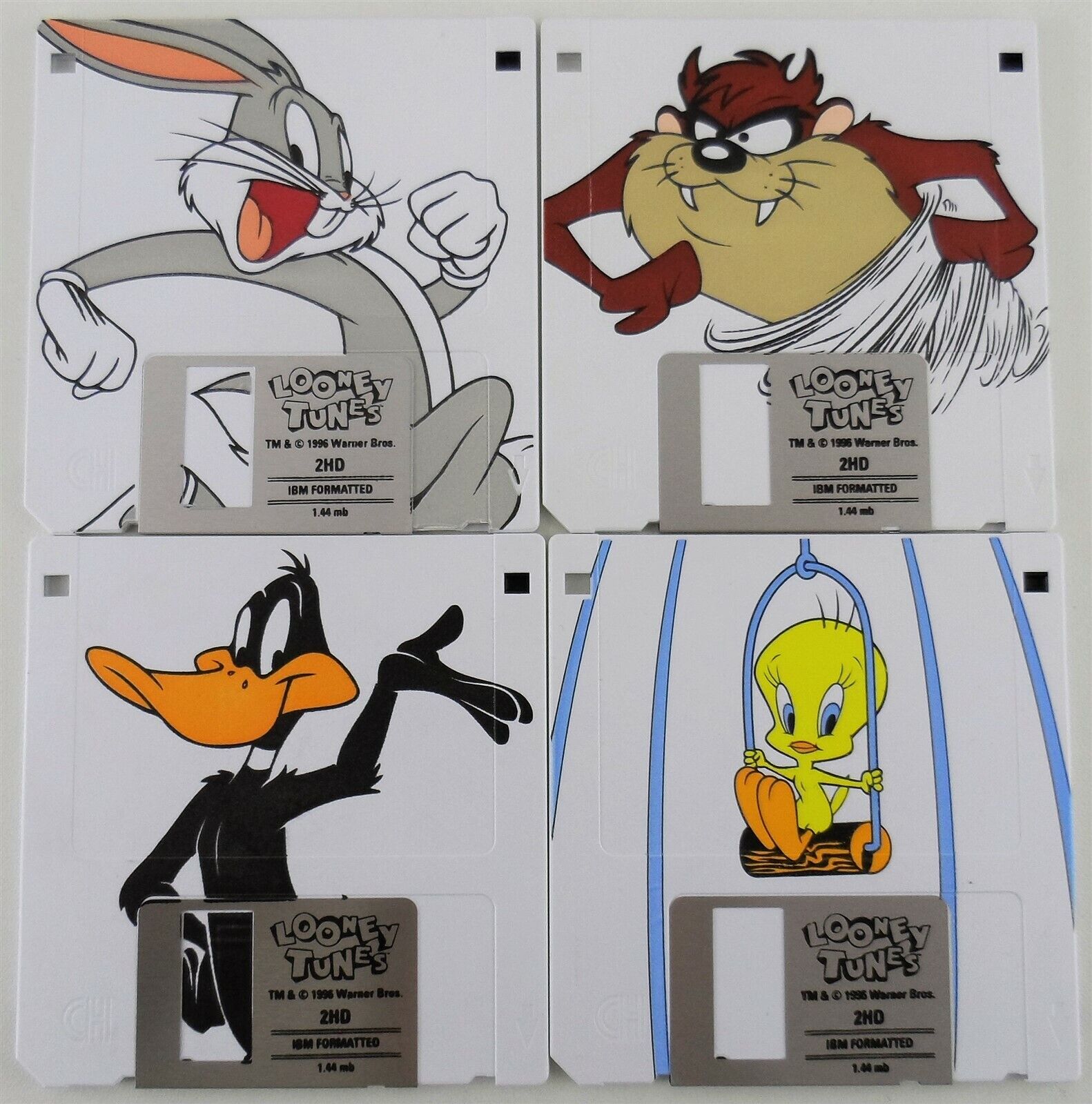 Lot of 4 Looney Tunes IBM Formatted 1.44 MB Floppy Diskettes Lot of 4 Looney Tunes IBM Formatted 1.44 MB Floppy Diskettes