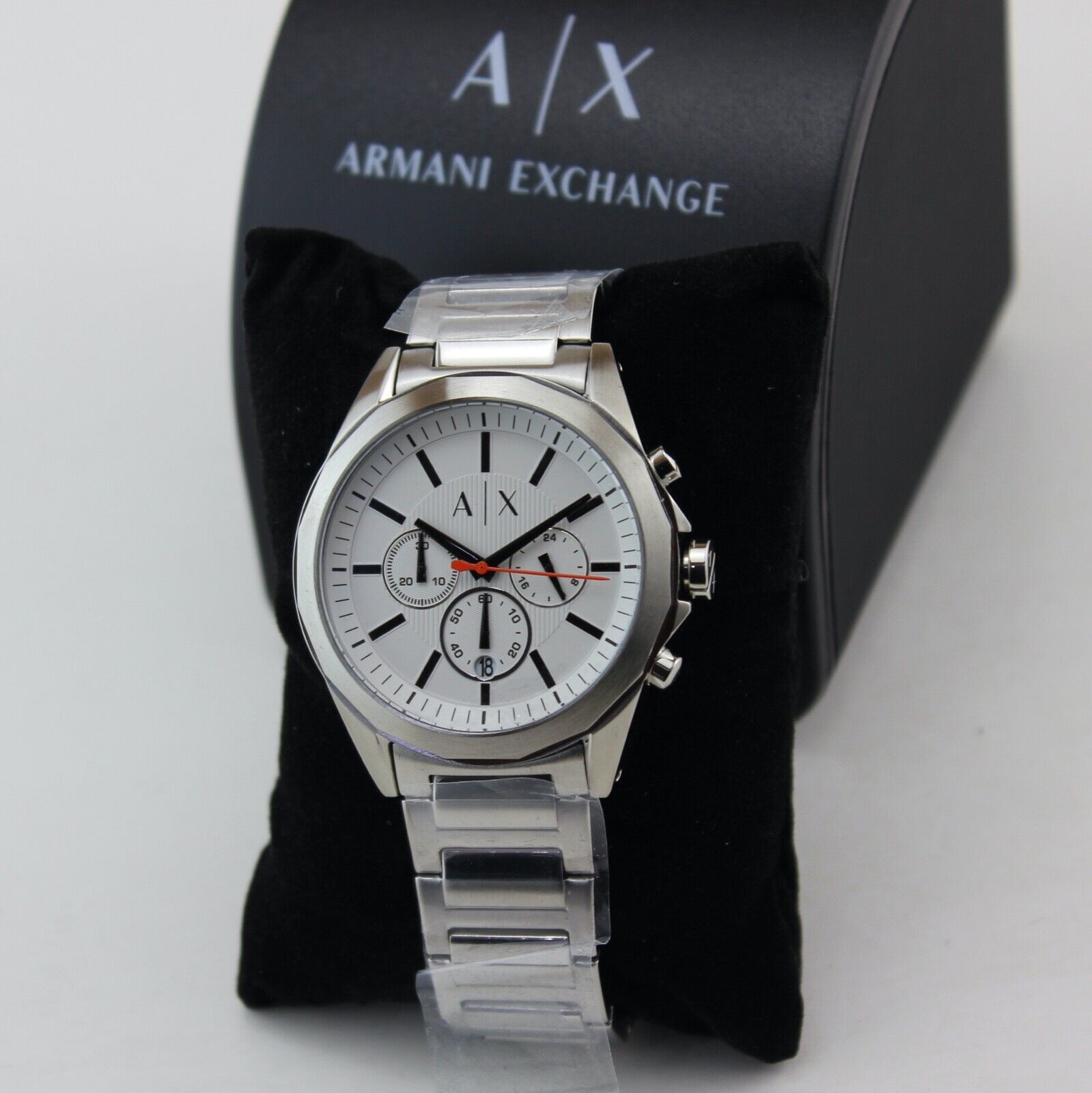 NEW AUTHENTIC ARMANI EXCHANGE DREXLER SILVER WHITE NEW AUTHENTIC ARMANI EXCHANGE DREXLER SILVER WHITE