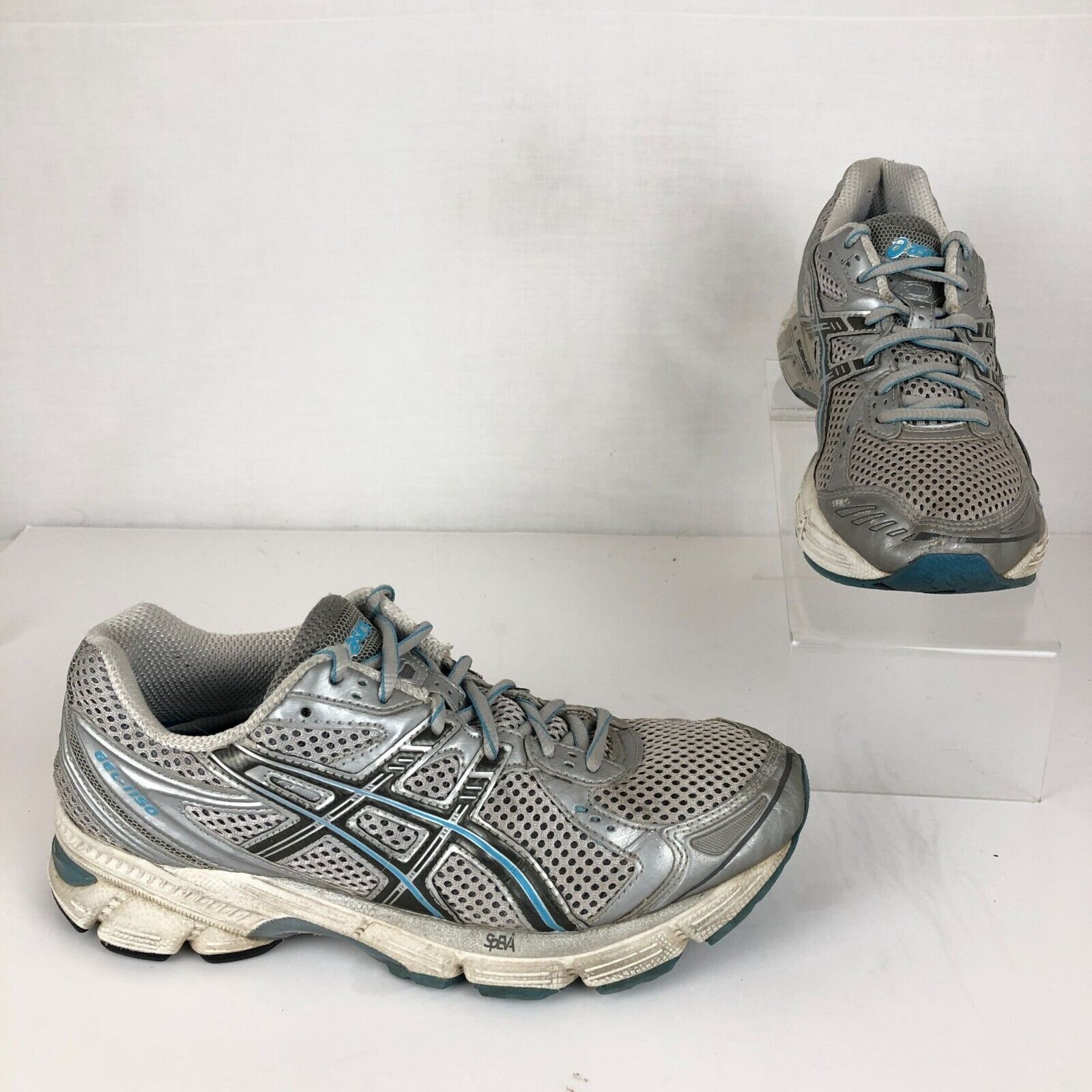 Asics Women's Size 7 Gel-1150 Grey Silver Lace-Up Running Asics Women's Size 7 Gel-1150 Grey Silver Lace-Up Running