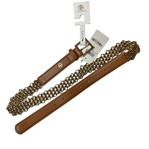 Giani Bernini Cognac Brown and Gold Link Belt Size Med New Giani Bernini Cognac Brown and Gold Link Belt Size Med New