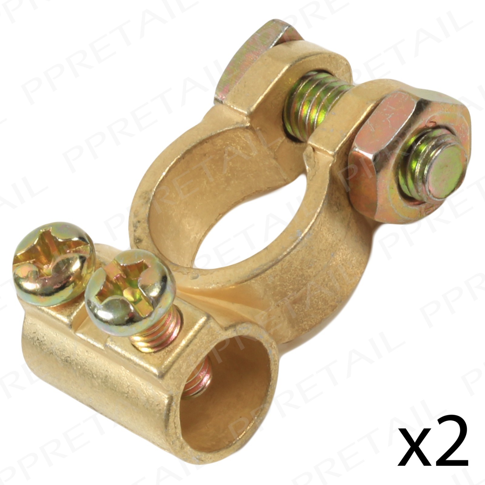 Positive Negative COPPER BATTERY TERMINAL CONNECTORS Round Post Clamp Car Van eBay