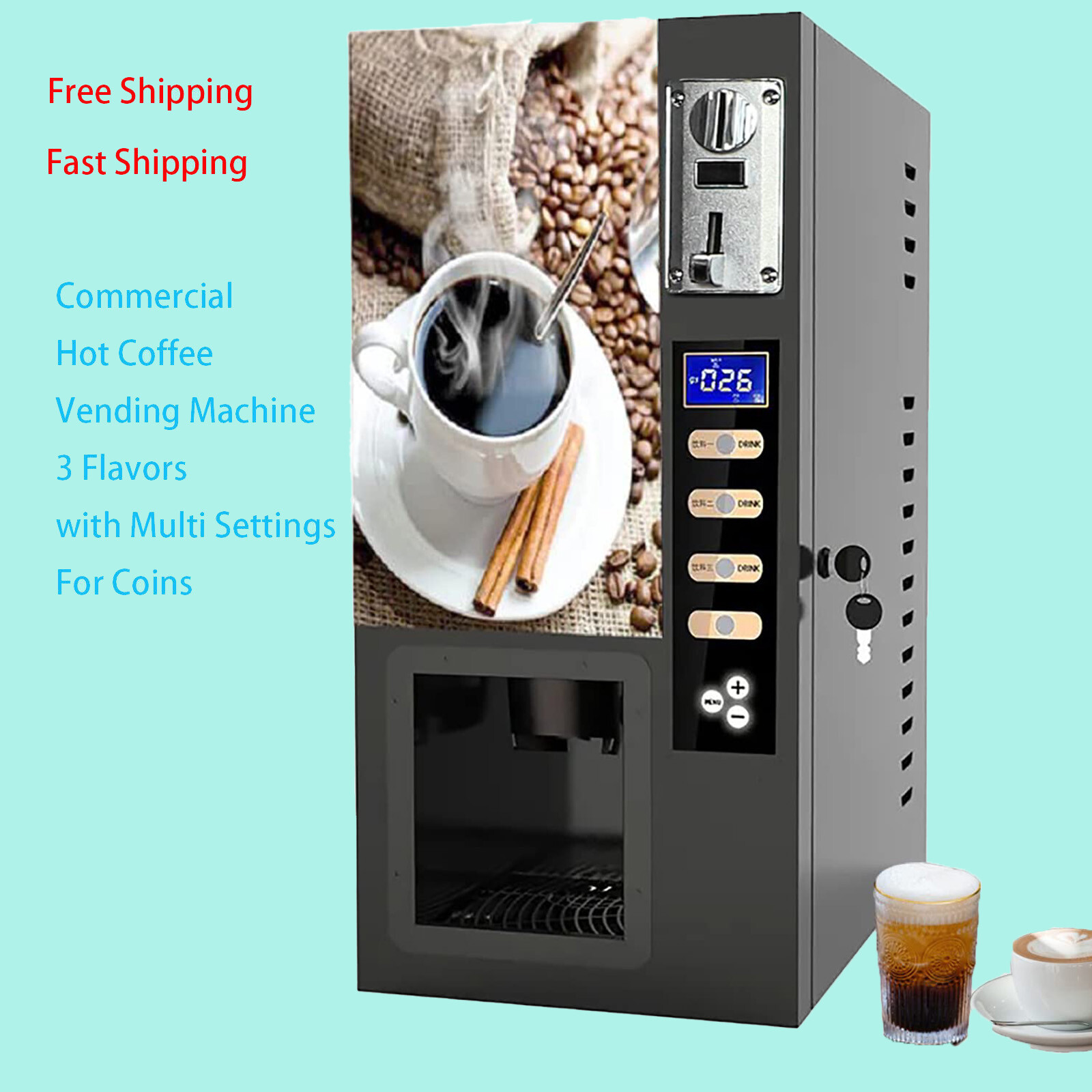 Commercial Automatic Coffee Machines, Coin Operated, Vending Machines